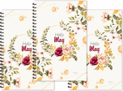 ESCAPER Floral Hello May Month Designer Diaries (Ruled - A5 Size - Pack ...