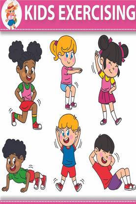 Kids Exercise Poster|Yoga Poster For Activity Room/Living Area/School ...