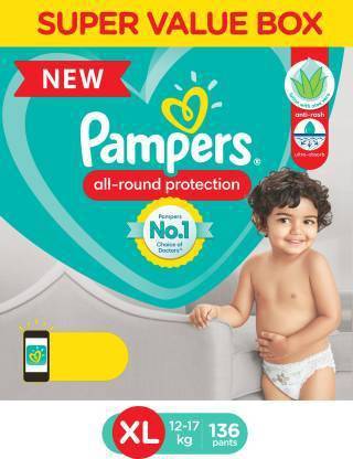 Pampers DIAPER XL-136 - XL - Buy 136 Pampers Pant Diapers | Flipkart.com