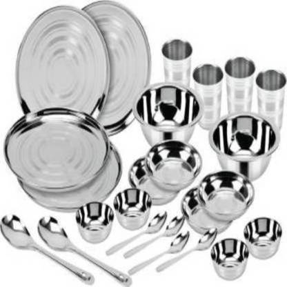 RD Steel Pack of 24 Stainless Steel Dinner Set Price in India - Buy RD ...