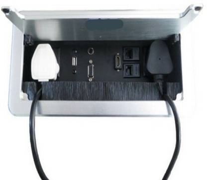 techut cable cubby pop up box with 2 power socket,2 rj45 lan,1 hdmi,1 ...