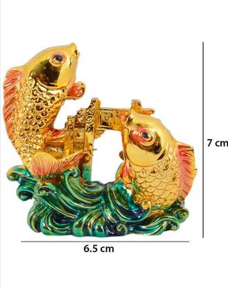 Vinjos Vastu Crafts Feng Shui Double Good Luck Fish Statue Made of ...