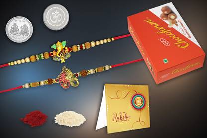 Effete Designer Rakhi Combo|Rakhi for Men with Roli Chawal ,Choco ...