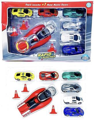 MIRTONICS Rapid car launcher with 7 metal master racer cars and One ...