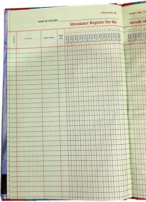 LRS Factory Attendance Register 1-Part Factory Attendance Register ...