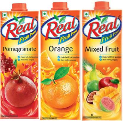 Real orange juice 1 ltr ,mixed fruit juice 1 ltr and pomegranate juice ...