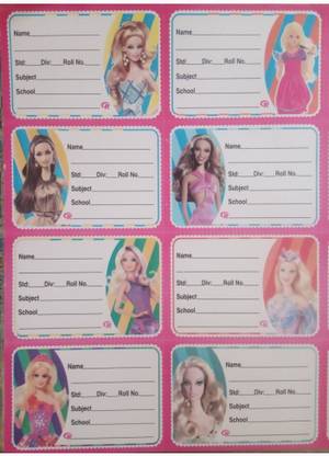 Super Easy 6.1 cm Barbie Girls Mixed Design Name Slip Note Books ...