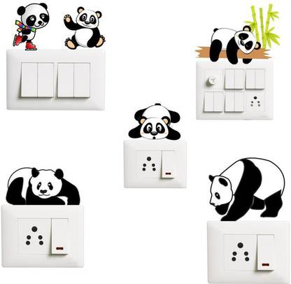 DreamKraft 10 cm Decorative Art Switch panel cute Panda, Sleeping Panda ...