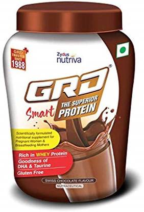GRD Smart Chocolate Flavoured Superior Whey protein powder with DHA ...