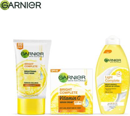 GARNIER Vitamin C Skin Care Mini Combo Pack (Bright Complete : Facewash ...