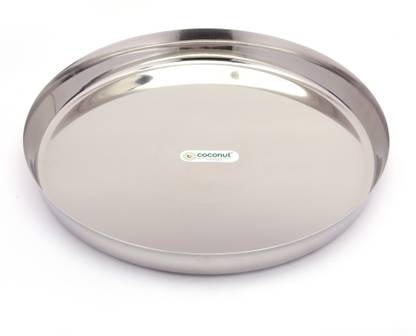 COCONUT Stainless Steel 22 Guage Thali / Kumcha / Dinner Plate -1 Unit ...