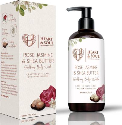 Heart And Soul HS Rose, Jasmine Shea Butter Soothing Body Wash; Crafted ...