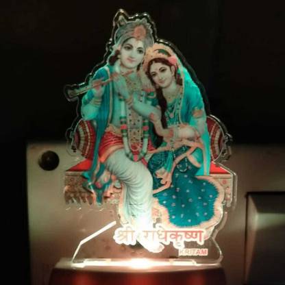 KRITAM 3D Illusion Radha Krishna Couple Night Lamp for Gift with Color ...