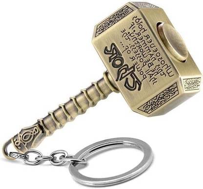 Kingdom ™ Thor Hammer Marvel Avengers Superhero Golden Metal Keyring ...