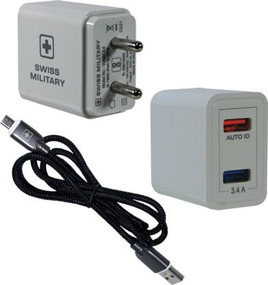 SWISS MILITARY 3.4 A Multiport Mobile Charger with Detachable Cable ...