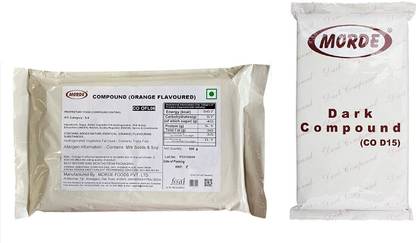 Morde Pack Of 2 | Orange 500GM & Dark Chocolate Compound 400GM Slab Bar ...