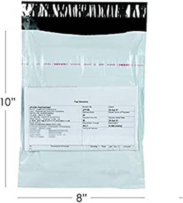 JFLEXY With Document Pouch 8x10 inch Plain Temper Proof Courier Bag 50 Micron Pack of 100 8*10 ...