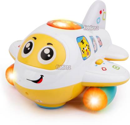 FIDDLERZ My First Airplane Bump and Go Musical and Flashing Lights Toy ...