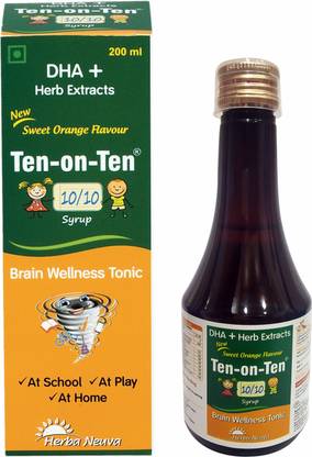 HERBA NEUVA Ten on Ten Syrup, Power of Omega -3 (DHA) With Herb Extract ...