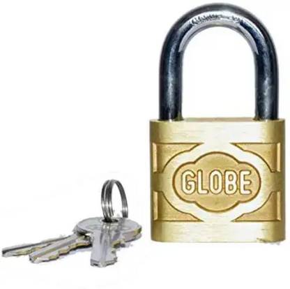 VGS MARKETINGS BRASS PADLOCK PRESSING TYPE PADLOCK GLOBE MODEL 2.5inch ...