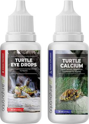 Aquanature Turtle Eye Drops & Turtle Calcium Supplement for Swollen ...