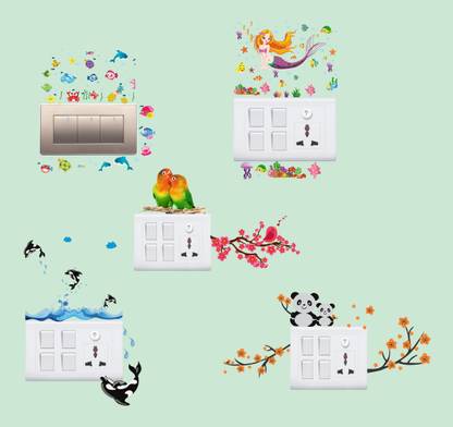 GLOBAL GRAPHICS 10 cm Decorative SwitchBoard Sticker & Wall Sticker ...