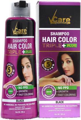 Vcare Hair color triple plus shampoo , black - Price in India, Buy ...