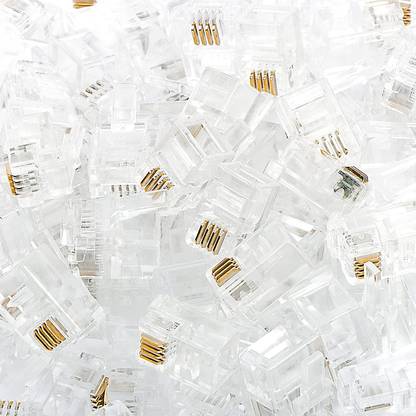 Fedus RJ9 Modular Phone Headset 4P4C Plug Jack Connector for RJ9 / RJ10 ...