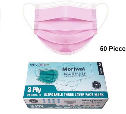 Morjwal Healthcare 50 Pcs Pink 3 Layer Surgical Mask / 3 Ply ...