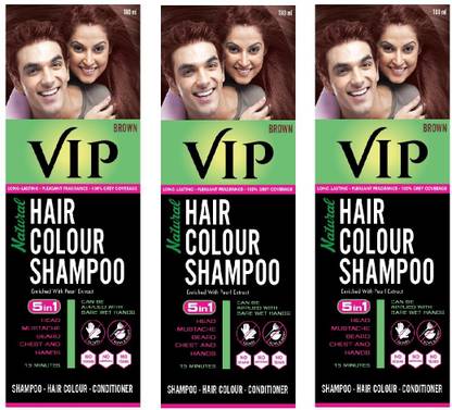 VIP Hair Colour Shampoo, 180ml (Pack of 3) , Brown - Price in India ...