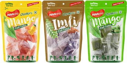 MAAlana Chaskara Mango, Imli, Kaccha Aam Fruit Cubes / Aam Papad / Imli ...