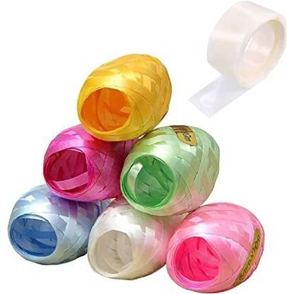 DECOR MY PARTY Multi Color Ribbons Set of 6 pcs with Gluedot for ...
