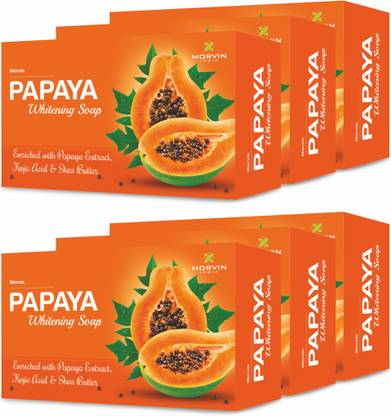 Morvin Papaya Papaya Whitening Soap For Radience Glow Skin With Kojic ...