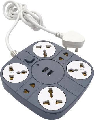 TurBux Aeylight ALT-1001 Extension Cord with 2 USB Charging Ports and 6 ...