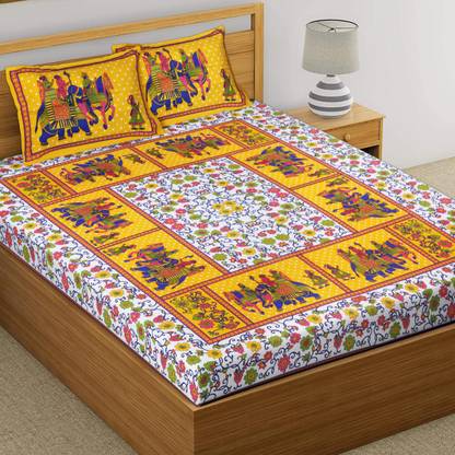 Sugun 310 TC Cotton Double Jaipuri Prints Flat Bedsheet - Buy Sugun 310 TC Cotton Double Jaipuri ...