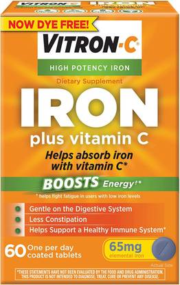 Vitron-C High Potency Iron Plus Vitamin -C 60 tablets Price in India ...
