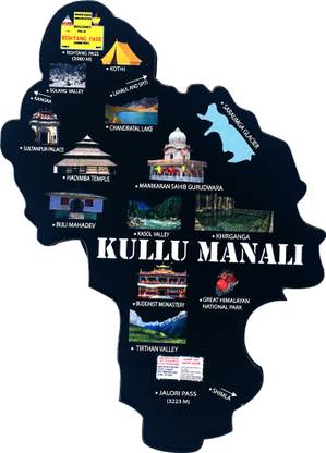 ind Kullu Manali (Tourist Places Map) Fridge Magnet Pack of 1 Price in ...