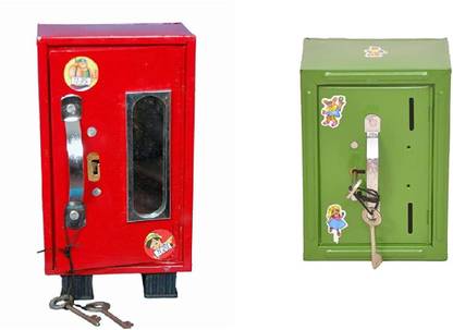 crafthub Almirah Style Coin Box Piggy Bank Gullak for Kids 3 ...