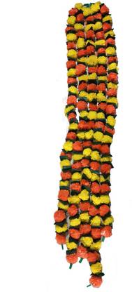 salvusappsolutions Artificial Marigold Mala with Leaves/Genda Phool ...
