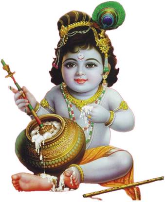 StickerYard 58 cm Cute Bal Krishna Self Adhesive Sticker Price in India ...