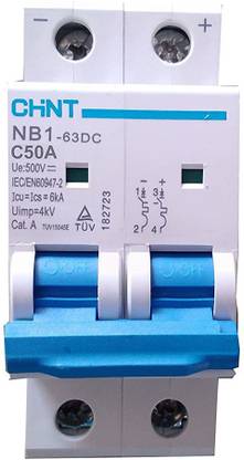 Chint Electric NB1-63DC 2P C50A DC500V 6kA 182725 MCB Price in India - Buy Chint Electric NB1 ...