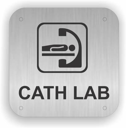 jv Stainless Steel Self Adhesive "CATH LAB 6X6 Inches'' Signage Board ...