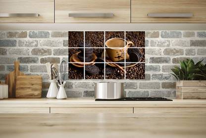 décor nirmal 80 cm Beautiful coffee beans and cup kitchen sticker for ...
