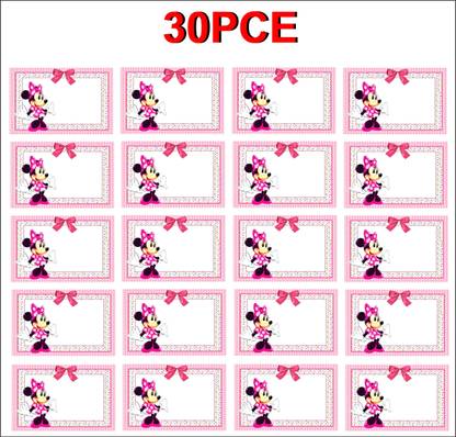 Sticker Hub 10 cm Minnie Mouse Printable Birthday Party Sticker Self ...