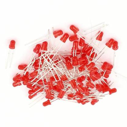 INVENTO 1000 Pcs 5mm Round Diffused Red Color LED Light Bulb Lamp Light ...