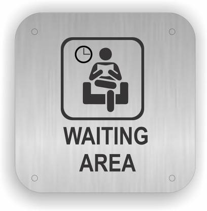 jv Stainless Steel Self Adhesive "WAITING AREA 6X6 Inches'' Signage ...