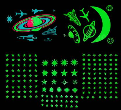 wall1ders 100 cm Night Glow Radium Stickers Glow in the Dark Sticker ...