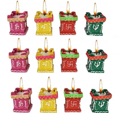 Craftam Diwali Gift Tulsi Deepak Diya Candle Holder | Colourful Hand ...