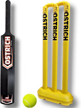 Ostrich HARD PLASTIC CRICKET COMBO PACK FOR 8 YEARS JUNIORS ( 1 BAT ...