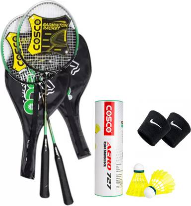 COSCO Badminton Racket Combo set 1 Pair CB-885 Racquet, 6 Shuttlecock ...